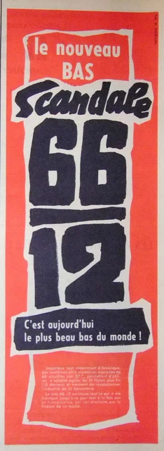 PUBLICITÉ DE PRESSE 1953 Scandale 66 - 12 Le Plus Beau Bas Du Monde EUR ...