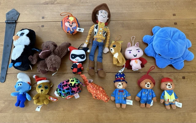 SOFT TOYS TEDDYS Toy Story Smurfs Paddington Ty Octopus Space Jam ...