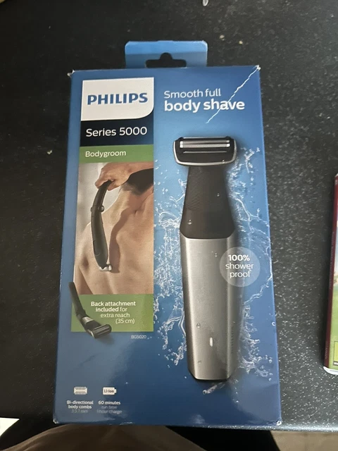 PHILIPS BODYGROOM SERIES 5000 Body Groomer BG5020/13 w/ Back Reaching ...
