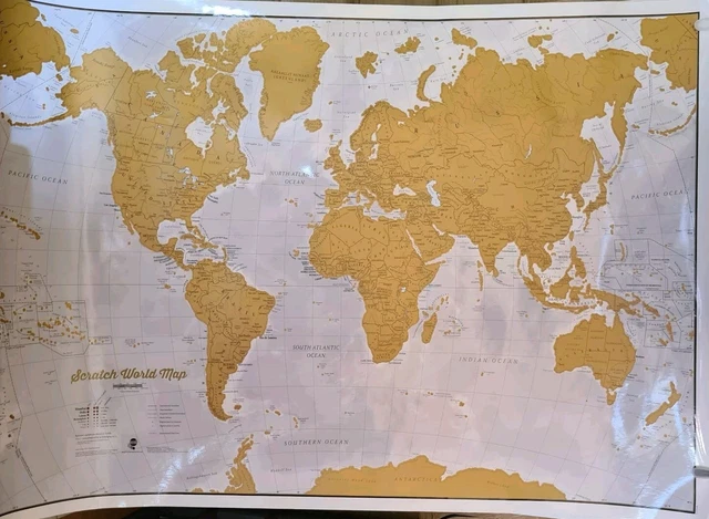 MAPS INTERNATIONAL SCRATCH Off World Map Travel Map - 84 Cms X 60 Cms £ ...