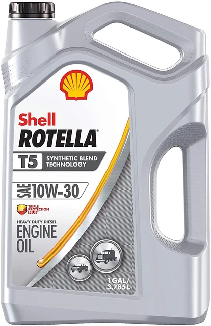 SHELL ROTELLA T5 Synthetic Blend 10W-30 Diesel Engine Oil (1-Gallon ...