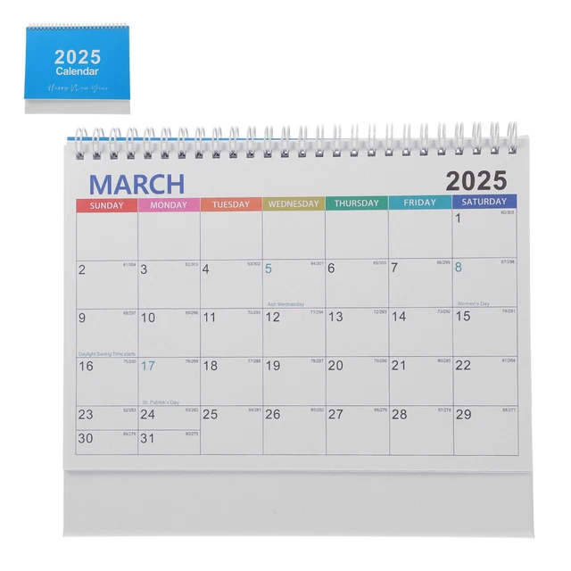SMALL DESK CALENDAR 2025 Mini Monthly Desktop Standing Calendar Table ...
