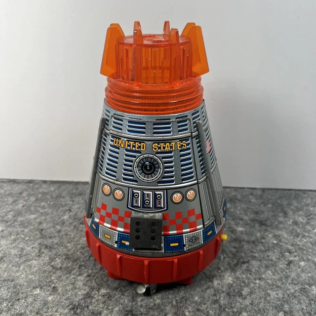1960S HORIKAWA JAPAN Battery Operated Super Space Capsule Litho Tin Toy ...