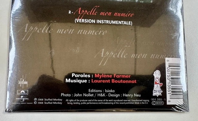 MYLÈNE FARMER APPELLE Mon Numéro CD Single RARE Neuf Sous Blister EUR ...