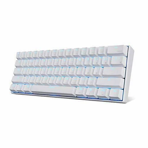 ROYAL KLUDGE RK61 Wired and Wireless Keyboard White with Blue Switches ...