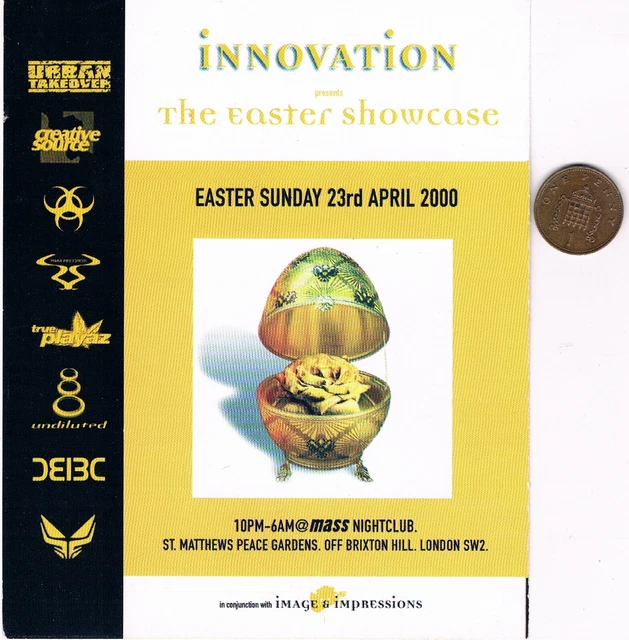 INNOVATION RAVE FLYER 23/4/00 A6 Mass Brixton London Fabio Grooverider ...