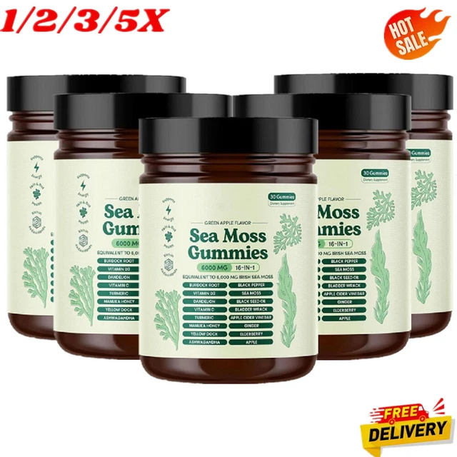 SEA MOSS GUMMIES 16-in-1 | 6000mg Irish Seamoss Gummies for Women Men ...
