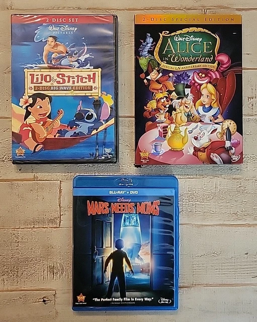 LOT ANIMÉ DISNEY Lilo & Stitch / Alice au pays des merveilles / Mars a ...