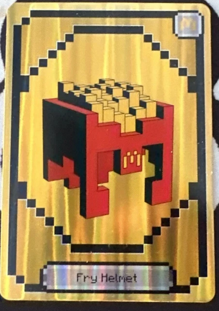 GENUINE 2025 MCDONALD'S Minecraft Meal Fry Helmet Unused Code Card (No ...