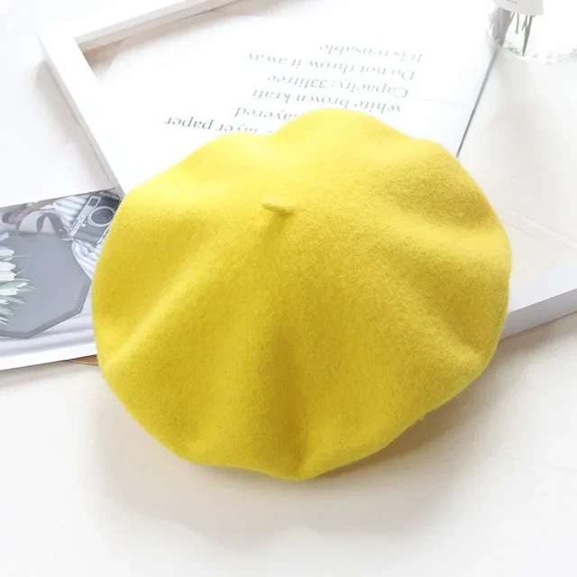 WARM WINTER BEANIE Hats Women Retro Wool Berets French Artist Style ...