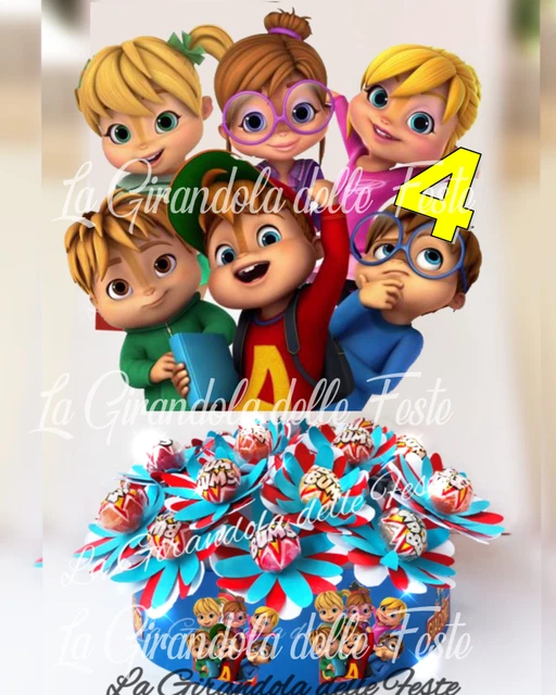TORTA LECCA LECCA ALVIN chipmunks NOME Festa Base GADGET finta ...