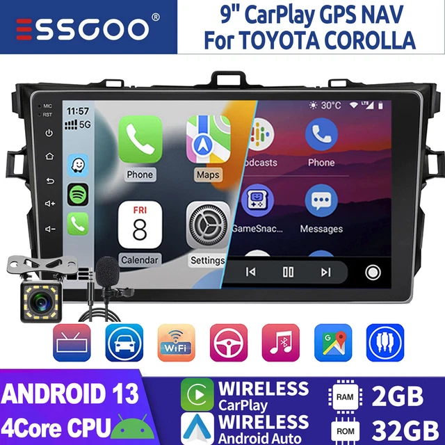 CARPLAY FOR TOYOTA Corolla 2006-2012 Android 13 Car Stereo Radio Head ...