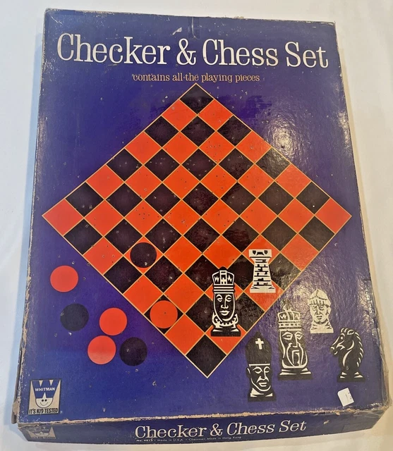 VINTAGE WHITMAN CHESS and Checker Set, Complete from 1963 £4.67 ...
