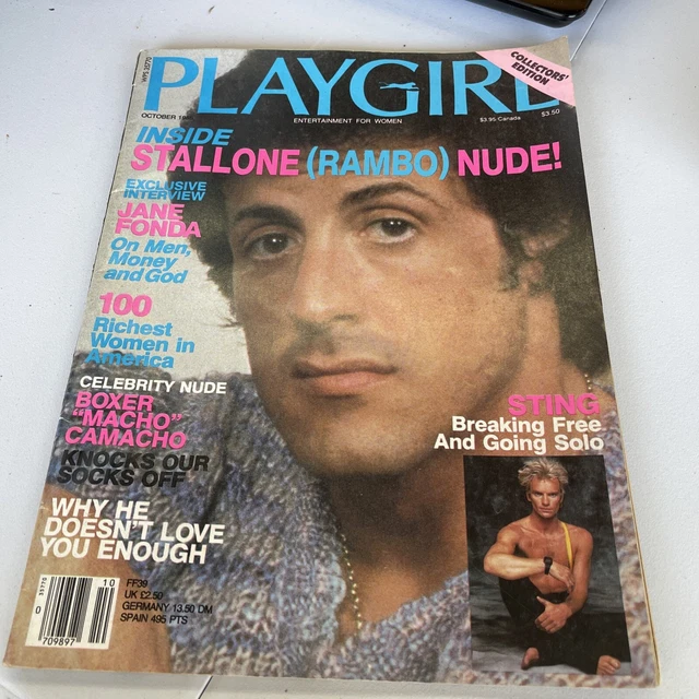 PLAYGIRL MAGAZINE OCTOBER 1985 Sylvester Stallone Rambo Collector's ...