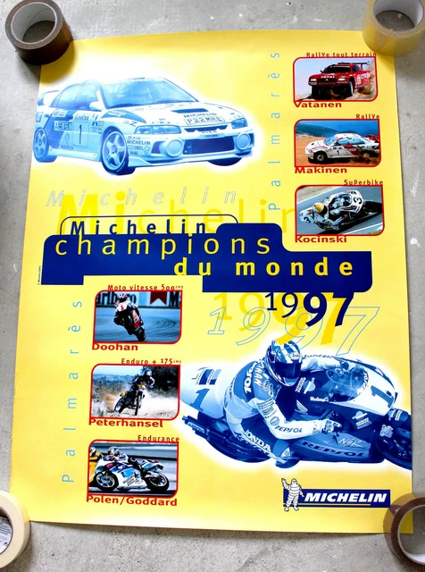 RARE AFFICHE MOTO RALLYE PILOTE CHAMPION COURSE DOOHAN MAKINEN POLEN ...