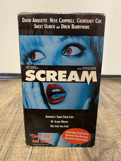 SCREAM VHS BLUE Variant Drew Barrymore Slasher Horror Wes Craven POOR ...