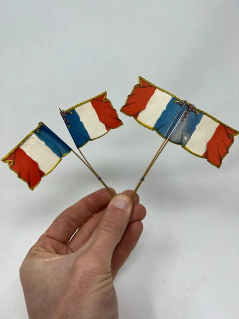 DRAPEAU FRANÇAIS MINIATURE Vers 1900 Militariat Encadrement French Flag ...