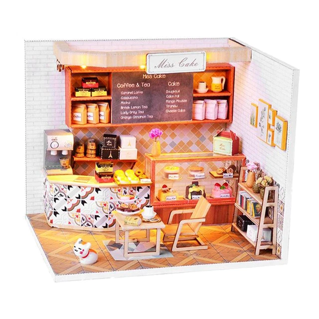 1/24 DIY MINIATURE Dollhouse Kits Set Wood Mini Dolls House Girls Kids ...