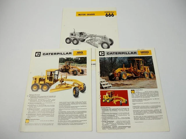 3 PROSPEKTE CATERPILLAR Wabco Grader 1960/70er Jahre EUR 14,90 ...