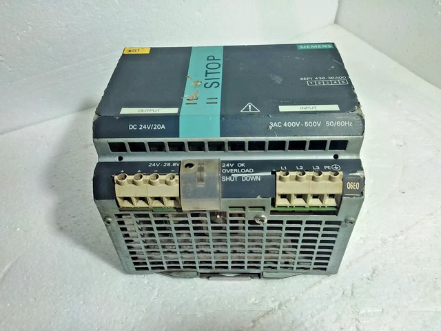 SIEMENS SITOP MODULAR 20A Stabilized Power Supply 24V DC/20a 6EP 1436 ...
