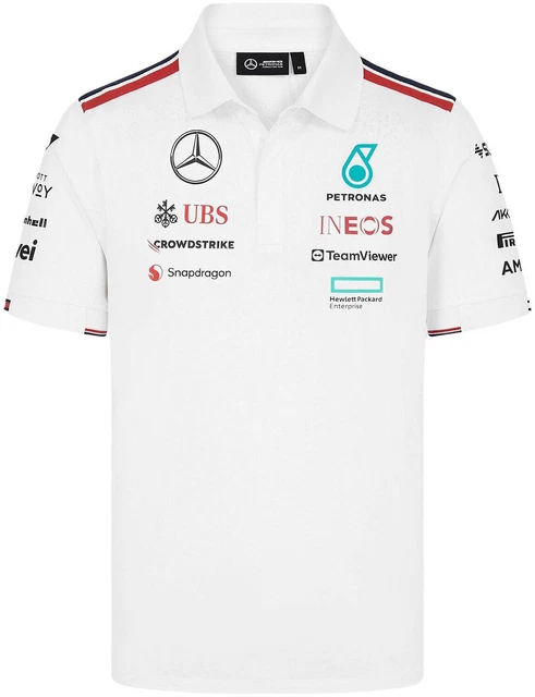 MERCEDES AMG PETRONAS F1 Men's 2024 Team Polo Shirt - White $85.00 ...