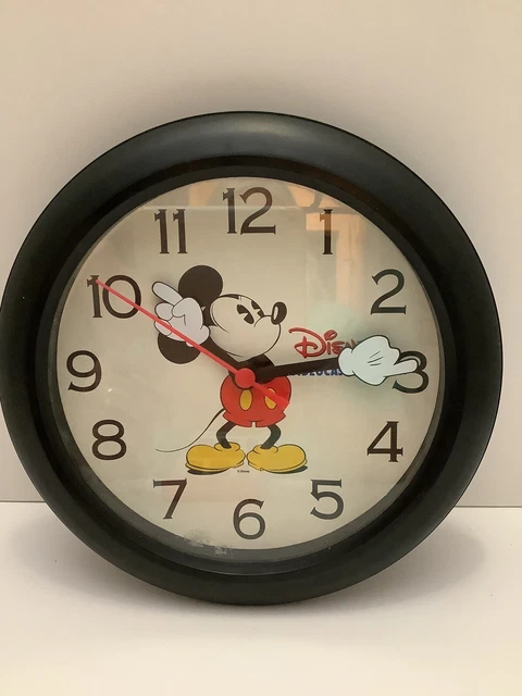 VINTAGE DISNEY MICKEY Mouse Wall Clock, White Face/Black Trim $24.97 ...