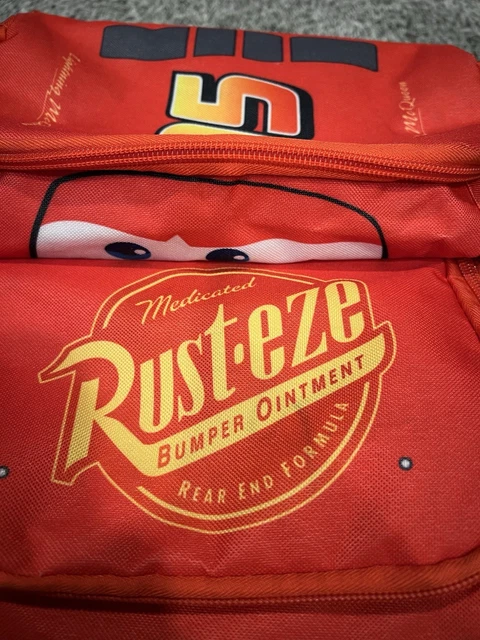 DISNEY PIXAR CARS Lightning McQueen Rust-eze Backpack Red Backpack ...