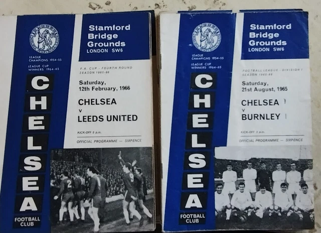 CHELSEA SEASON 1965 - 66 Home Collection, with loose handbook 28 prog's ...