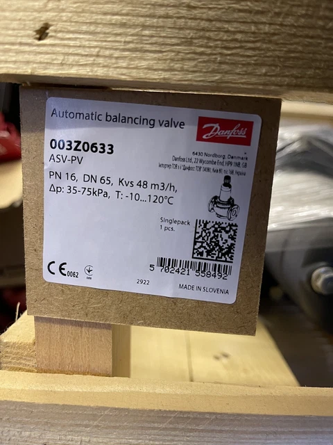 DANFOSS AUSWUCHTVENTIL, AUTOMATISCH geflanscht ASV-PV PN16 DN65 ...
