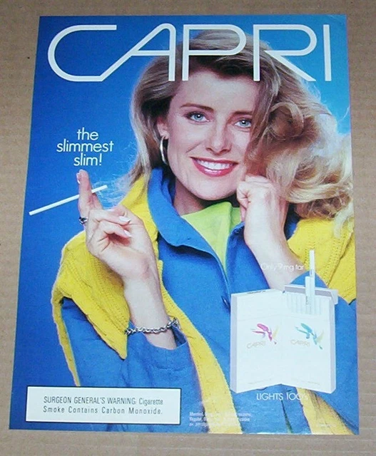 1989 PRINT AD - CAPRI cigarettes - cute girl smoking vintage ...