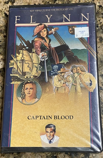 VINTAGE CAPTAIN BLOOD Errol Flynn Clamshell VHS Rare Tower Records ...