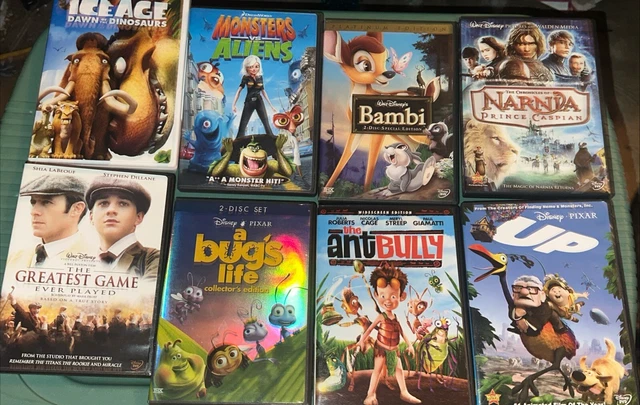 LOT OF 8 Kids Movies DVD Disney Dreamworks Bambi Monster Aliens Ice Age ...