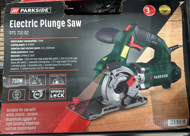 PARKSIDE 710W ELECTRIC Mini Plunge Circular Saw Laser Guide Ø89mm Disc ...