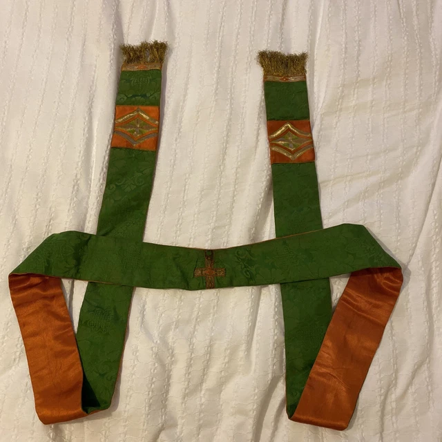 CHASUBLE VESTMENT STOLE Green Priest Deacon Catholic Mass EUR 3,48 ...