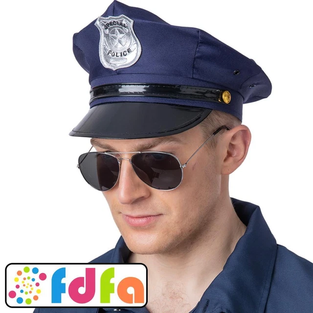 WICKED BLUE U.S Cop Hat Cap Police Adults Mens Fancy Dress £9.99 ...