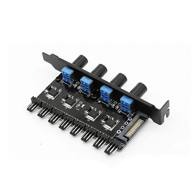 4 KNOB ADAPTER 8 Channels Speed Controller Cooling Fan Hub PC Fan Hub ...
