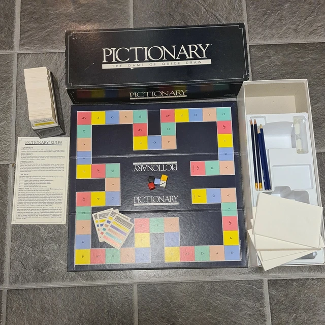 ORIGINAL PICTIONARY BOARD Game 1987 The Game of Quick Draw Complete gc ...