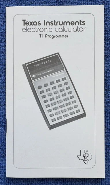 VINTAGE 1977 MANUAL TI Programmer Texas Instruments Electronic ...