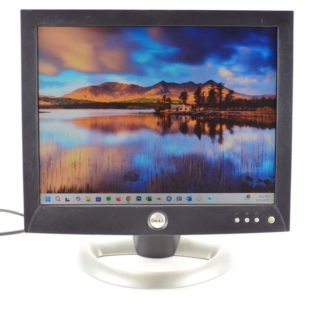 DELL 15& MONITOR Black 1504FP LCD 1024 x 768 DVI VGA Slightly Dim ...
