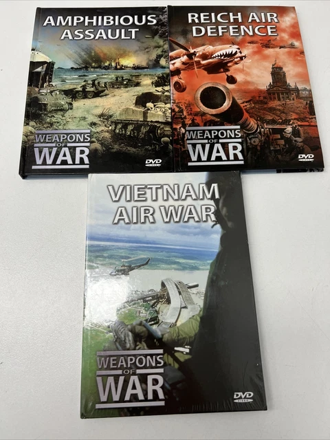 WEAPONS OF WAR Dvd Lot Book Amphibious Reich Air Vietnam War Military E ...