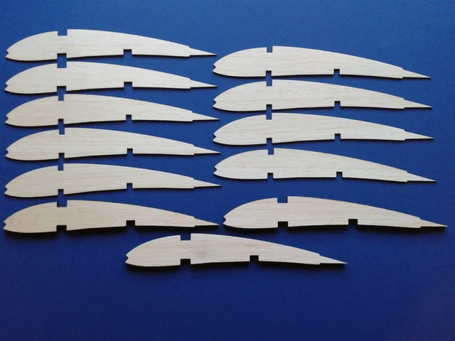 KK 'JUNIOR 60' - 1955 RC Cabin Model - Laser-cut Balsa Wing RIB SET £46 ...