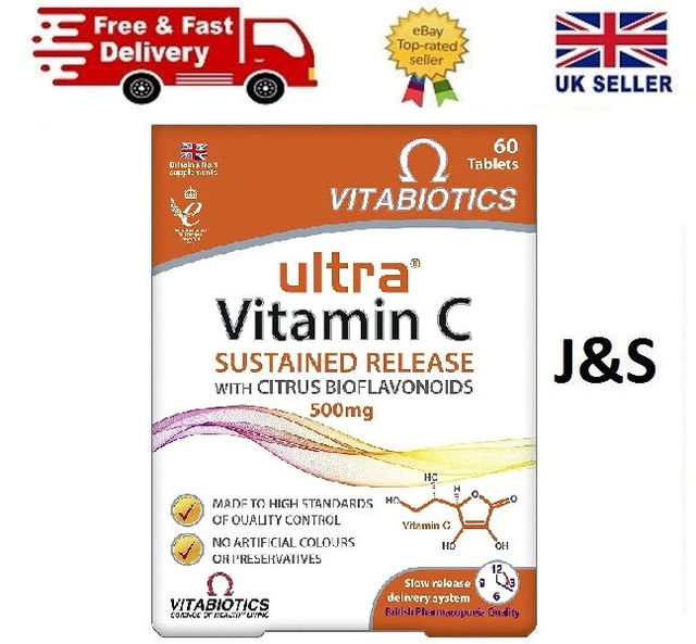 VITABIOTICS ULTRA VITAMIN C Tablets - 60 Tablets 500mg Sustained ...