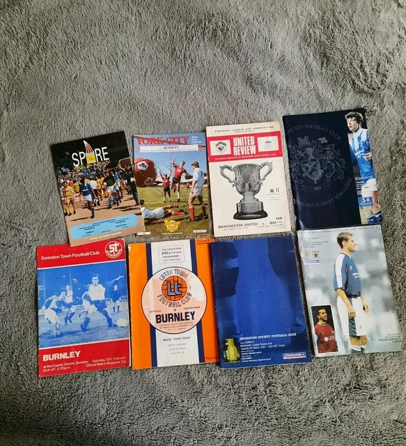 BURNLEY X 28 Away Football Programmes 1961/1962 - 1999/2000 (Bulk Lot 1 ...