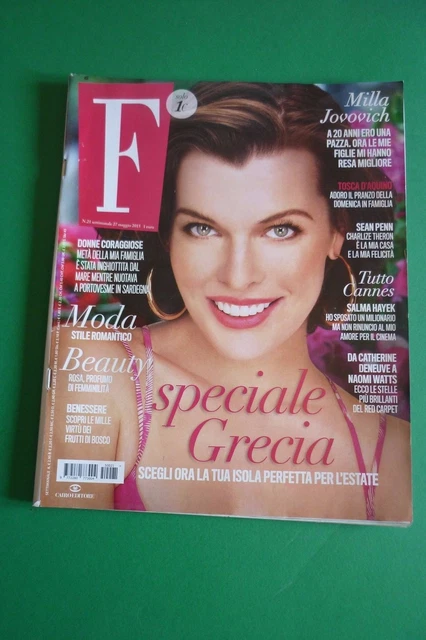MAGAZINE F ITALY Cover Milla Jovovich Salma Hayek Carolina Bang Sean ...