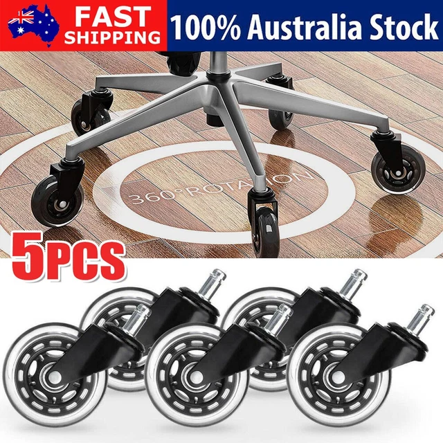 5 PCS HOME Office Desk Chair Wheels Replacement 3" Rolling Casters Grip ...