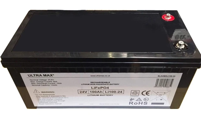 ULTRAMAX LI100-24, 24V 100Ah Lithium LiFePO4 Battery £500.00 - PicClick UK