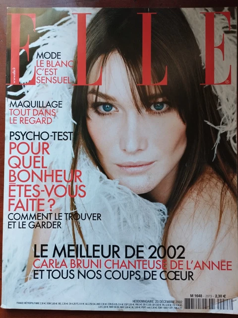 ELLE MAGAZINE N° 2973 du 23/12/2002; Carla Bruni chanteuse de l'année ...