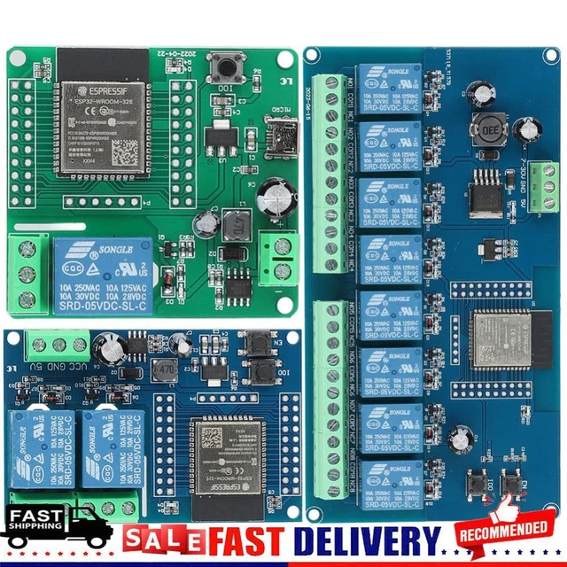 ESP32 ESP32-WROOM DEVELOPMENT Board DC 5-30/60V ESP32 WIFI BT BLE Relay Module £8.51 - PicClick UK