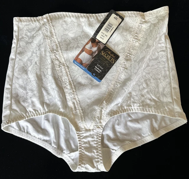 NEW PLAYTEX SECRETS Full Brief Lace Tummy Control #2635 White Size 4XL ...