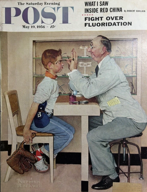 1956 NORMAN ROCKWELL Saturday Evening Post Eye Glasses Original ...